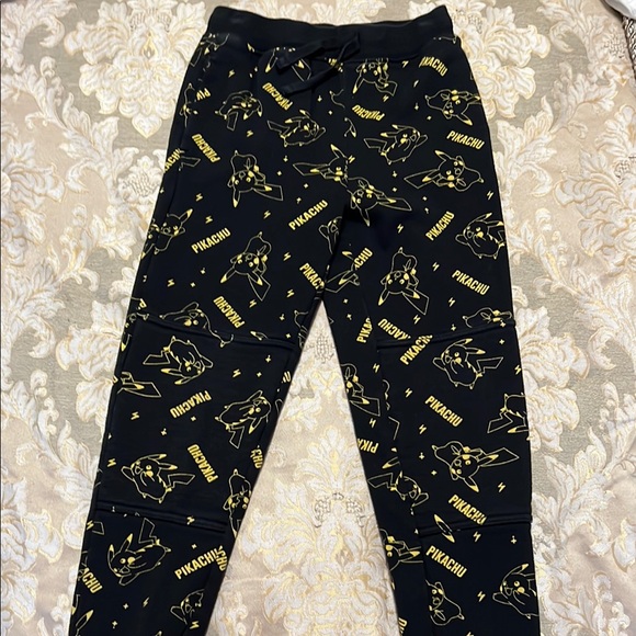 Pokemon | Bottoms | Pokemon Black And Yellow Pikachu Terry Joggers ...
